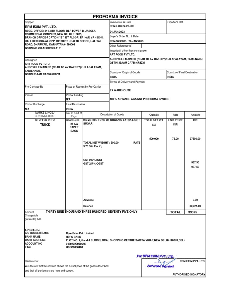 Pi - RPM Loc 22 23 003 | PDF | Invoice | Economies