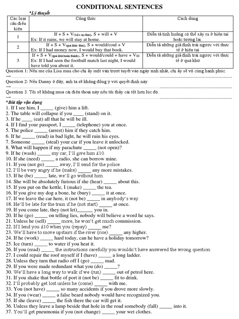 Conditional Sentences | PDF