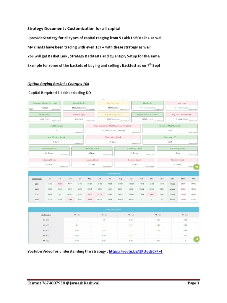 Algo Trading Details For All Capital-4 | PDF | Option (Finance) | Algorithmic Trading