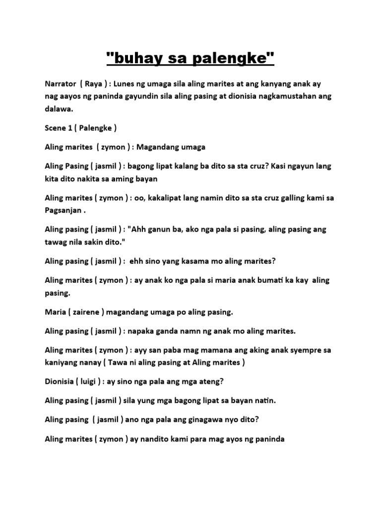 Buhay Sa Palengke Final Script | PDF