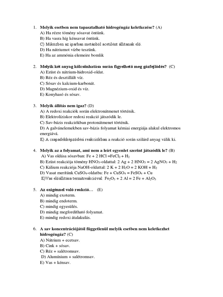 Tesztek Megoldások | PDF