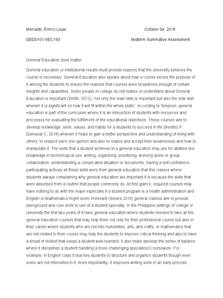 C.A.S.E. - Midterm Assessment | PDF | Curriculum | Behavior Modification