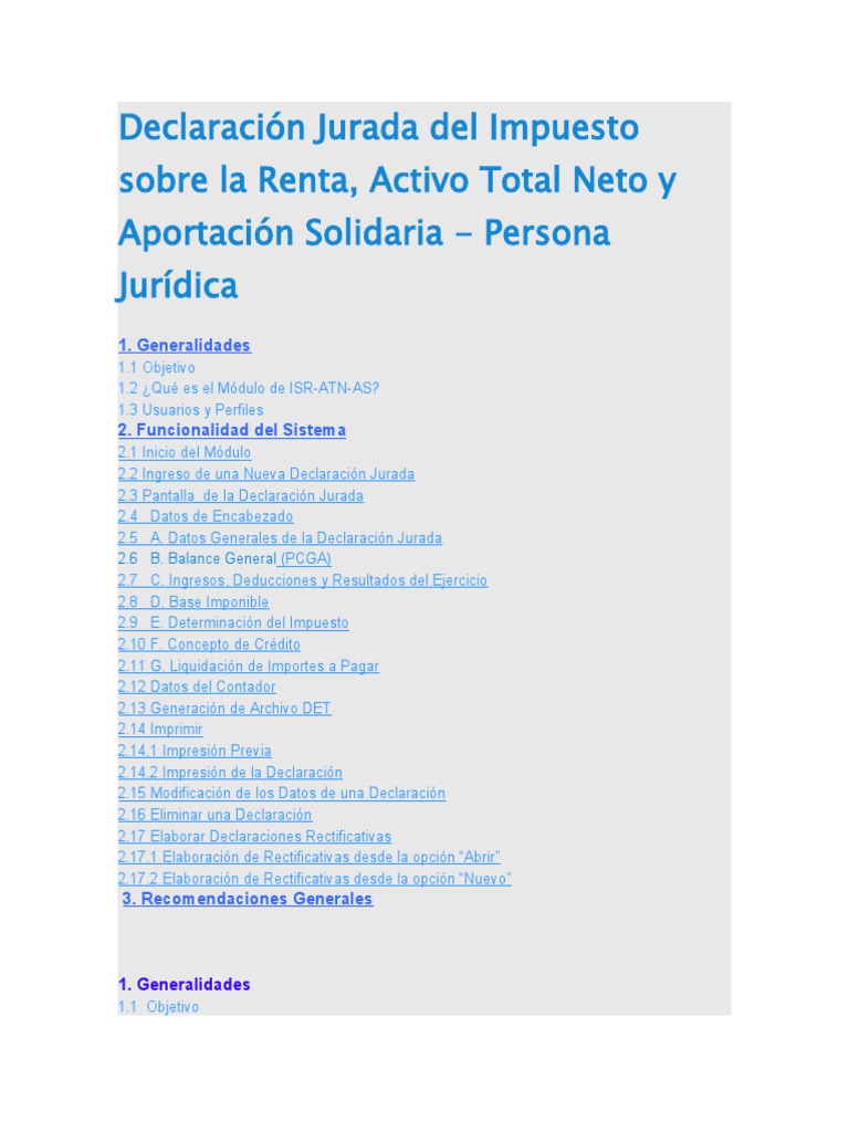 Guía Declaración Jurada Del ISR ACtivo Tota Neto y Aportación Solidaria HN | PDF | Impuesto ...