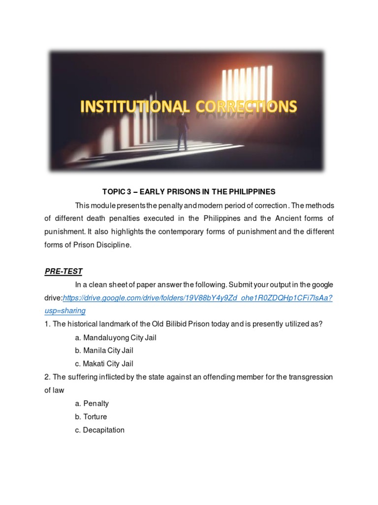 CA1 - Topic 3 | PDF | Prison | Punishments
