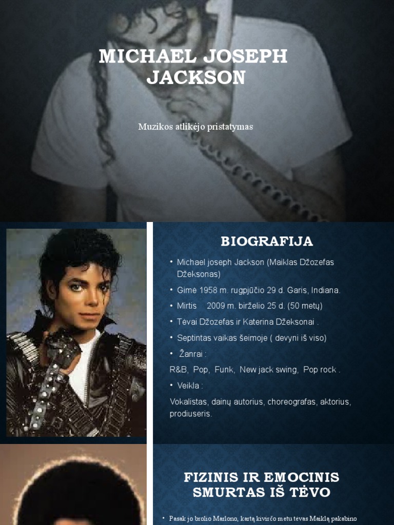 Muzikos Pojekt. Muzikos Atlikėjo Pristatymas - Michael Jackson | PDF