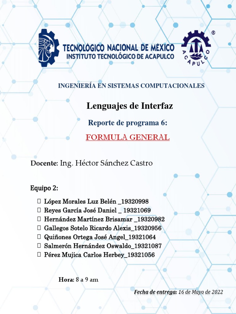 Reporte6 Equipo2 | PDF | Fórmula | Lenguaje ensamblador