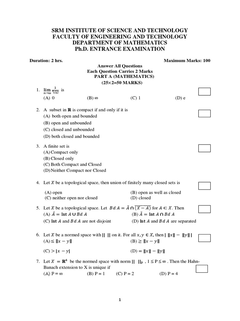 Sample PHD Questions | PDF | Partial Differential Equation ...
