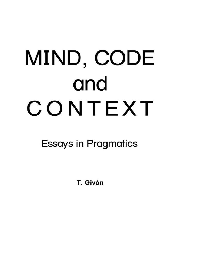 Mind, Code and Context | PDF | Inductive Reasoning | Epistemology Mind, Code and Context | PDF | Inductive Reasoning | Epistemology