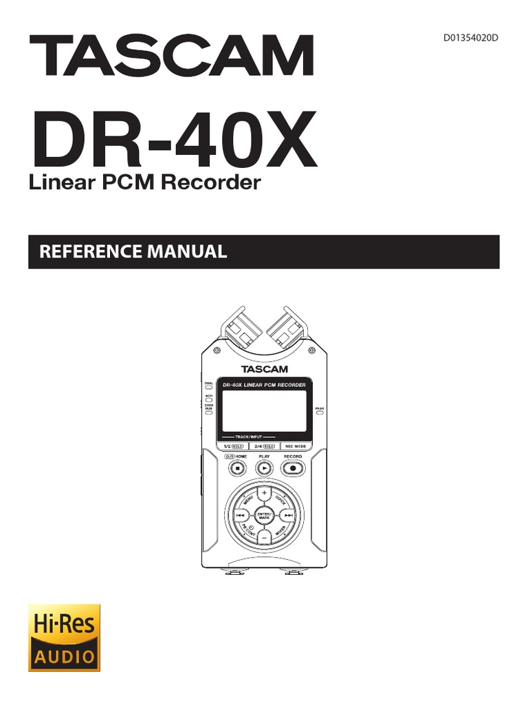 DR-40X RM RevD | PDF | Microphone | Usb