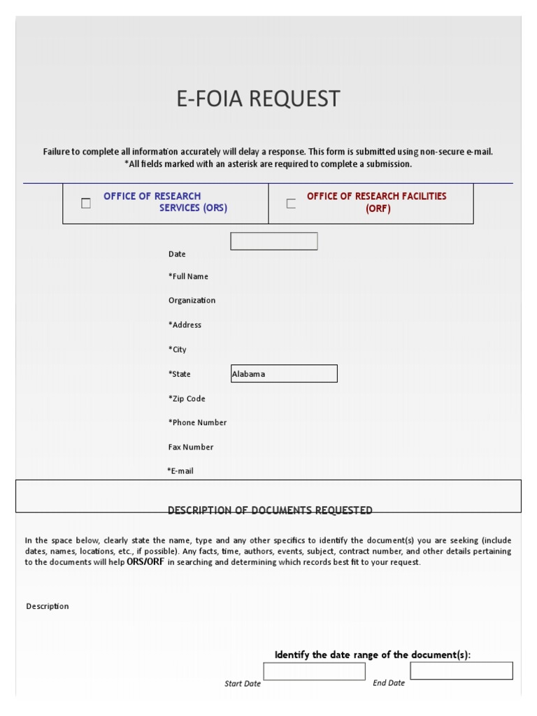 E-FOIA Form | Download Free PDF | Information | Freedom Of Information ...