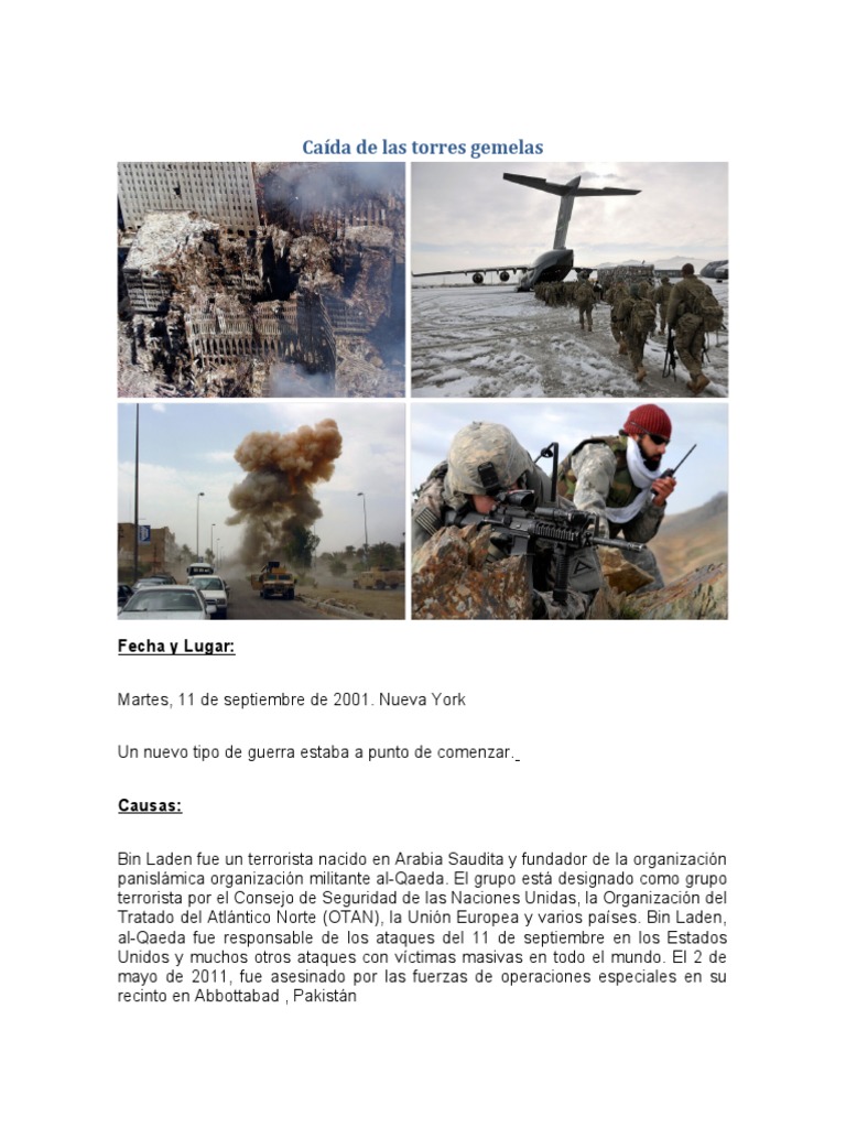 Caída de Las Torres Gemelas | PDF | Ataques del 11 de septiembre | Al Qaeda