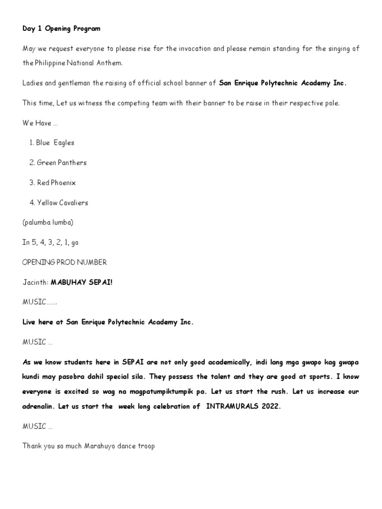 Script Acquaintance Pageant | PDF