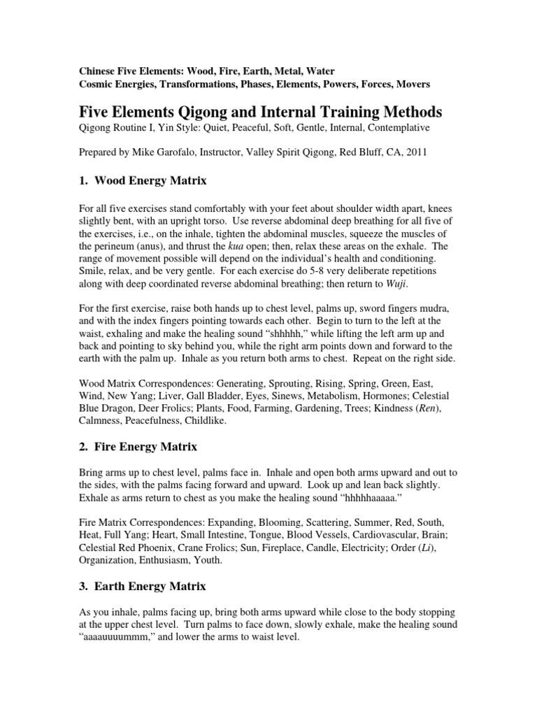 Qigong Ubungen 5 Elemente Pdf