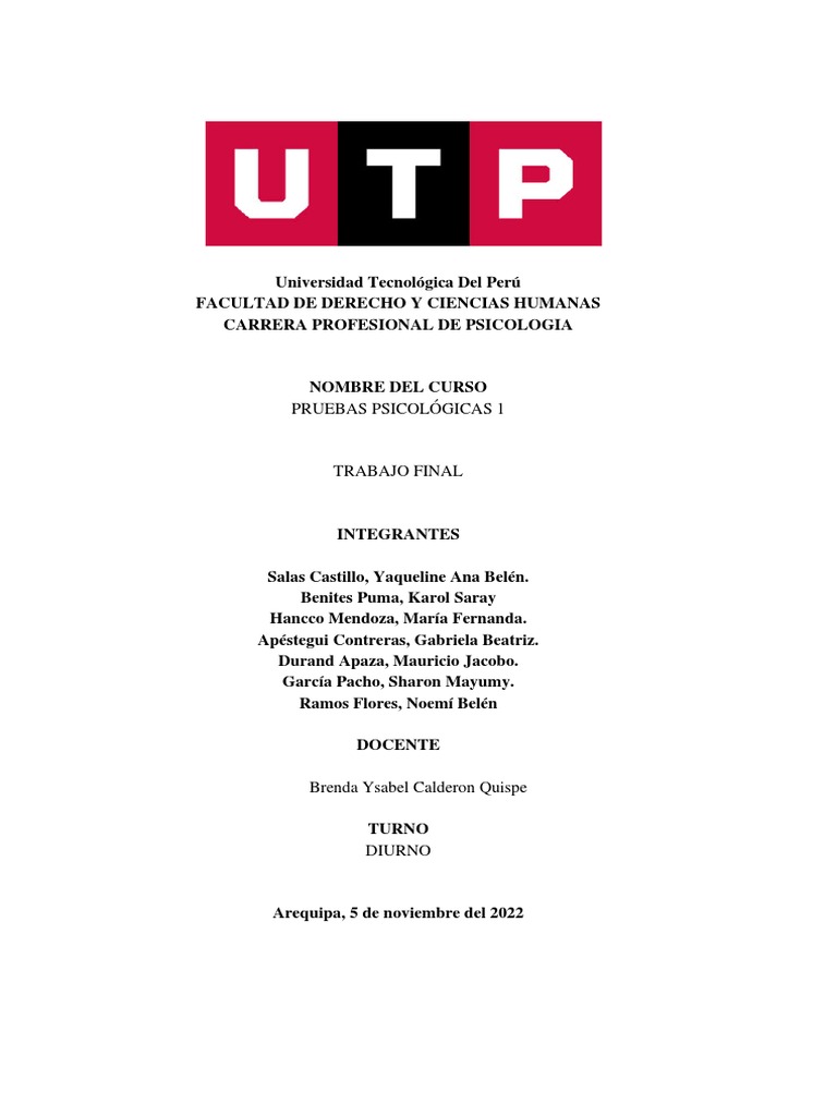 Trabajo F. Pruebas Psicologicas | Descargar gratis PDF | Las emociones | Expresión facial