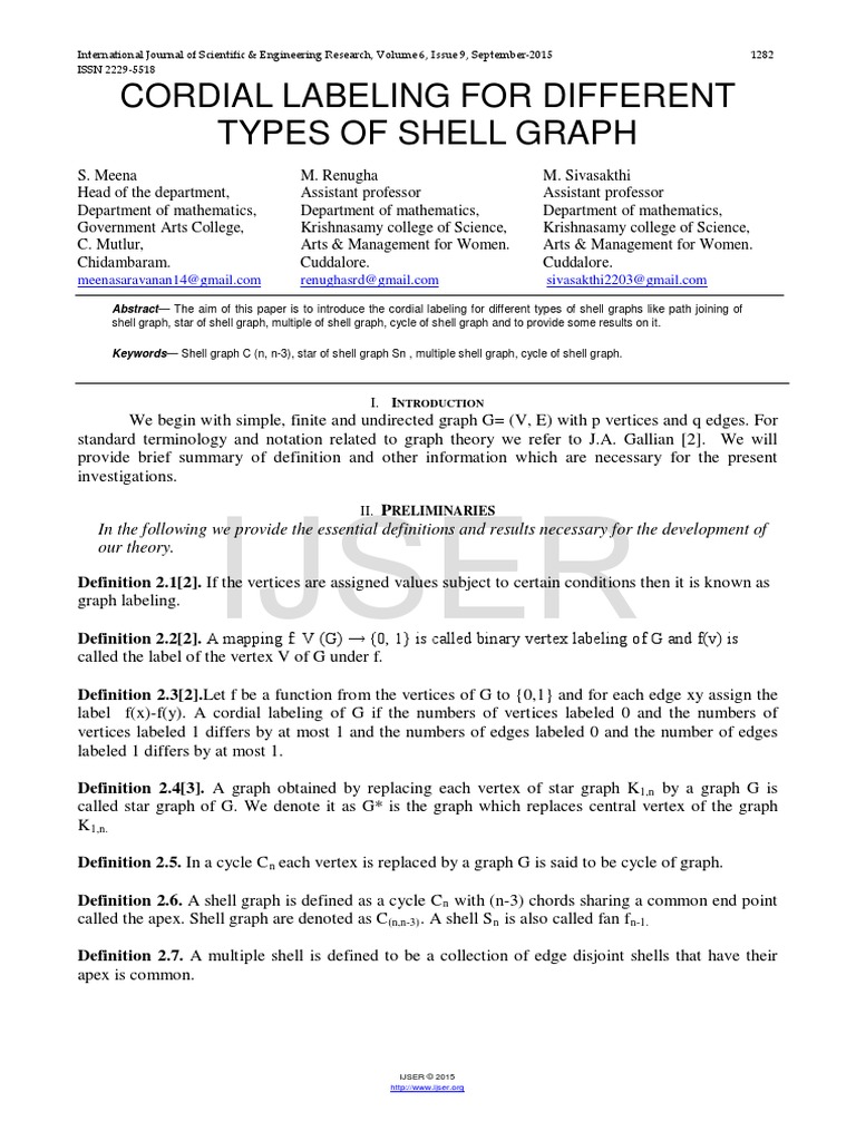Cordial Labeling For Different Types of Shell Graph | PDF