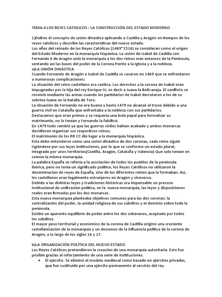 TEMA 4 Los Reyes Catolicos | PDF | Imperio español | España