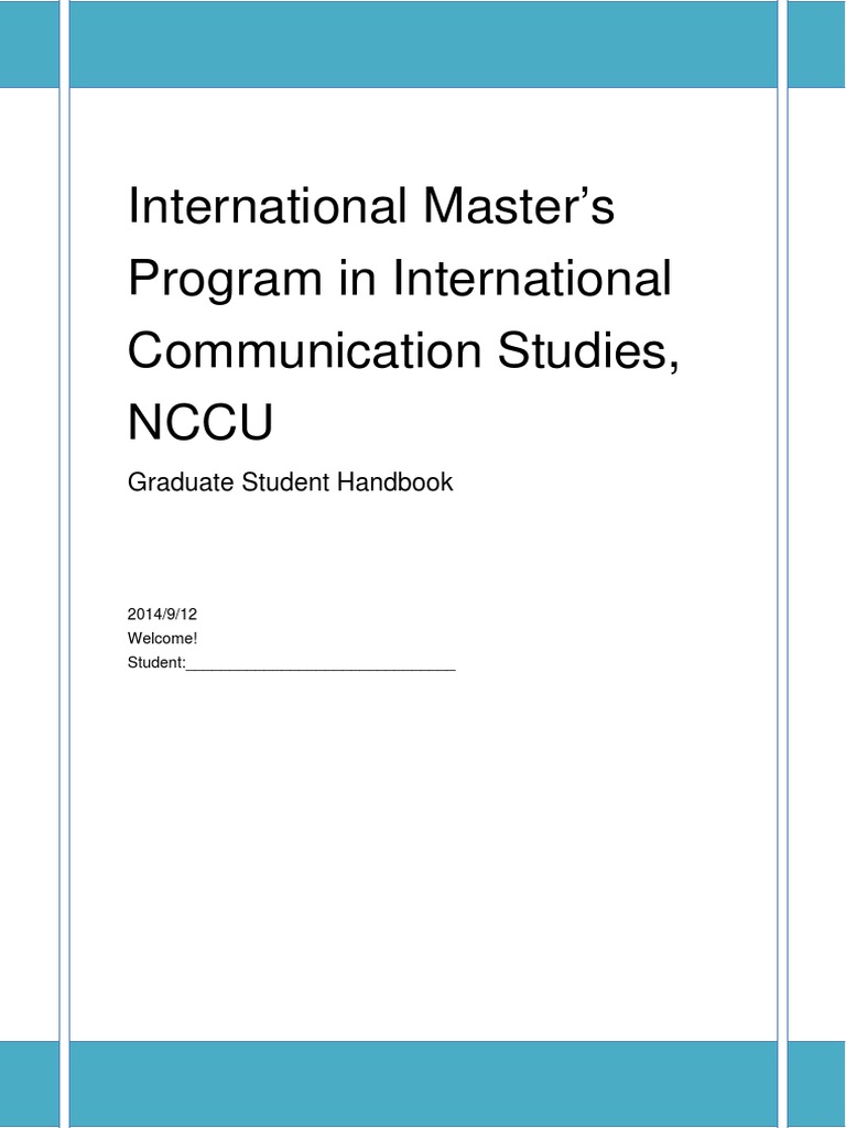 IMICS Graduate Handbook 2014 | PDF | Thesis | University And College Admission