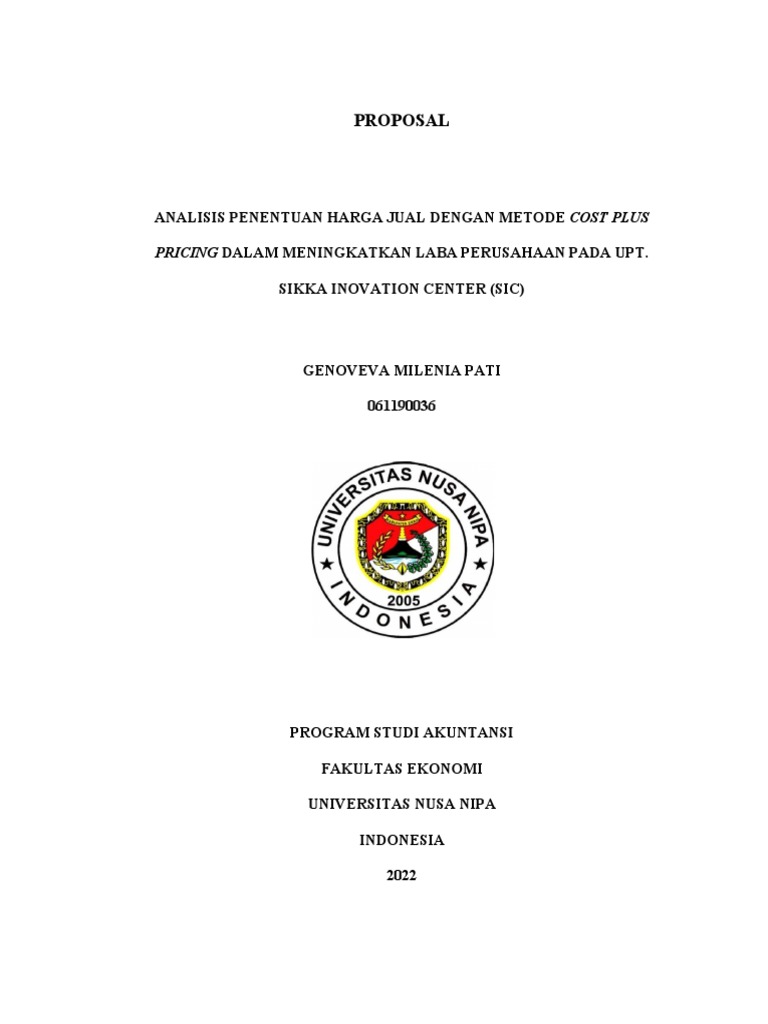 Analisis Margin Proposal Harga Jual | PDF