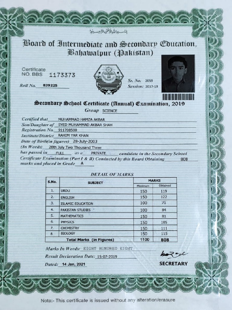 Matriculation Degree | PDF