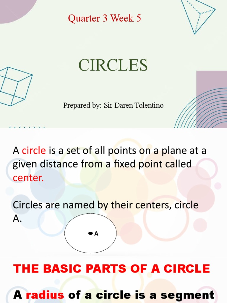 Q3W5 - Math 5 | PDF | Circle | Radius