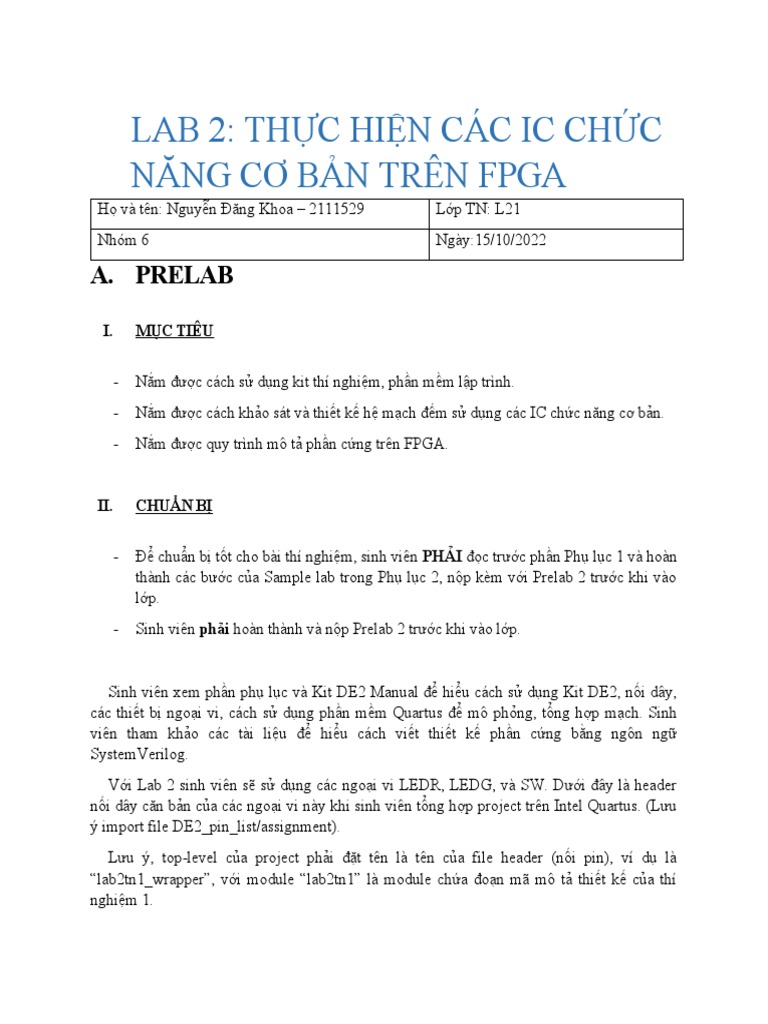 PRELAB-2 Nhóm-9 L16 | PDF