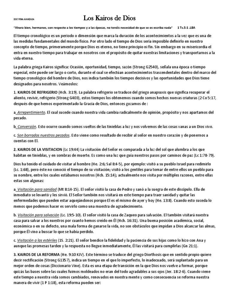 Los Kairos de Dios: Significado y Oportunidades | PDF | Jesús | Cristo ...