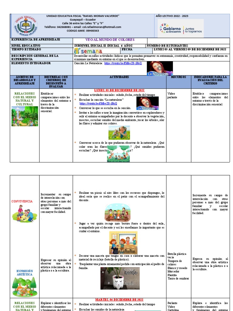 Semana 30 Veo El Mundo de Colores - 4 Años | PDF