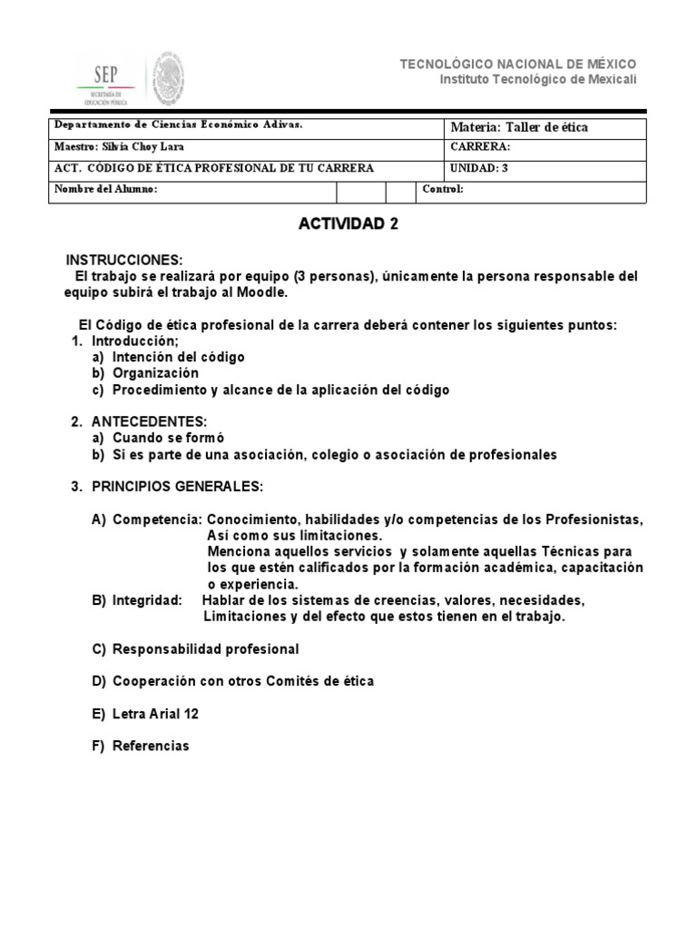 Codigo de Ã Tica Profesional | PDF