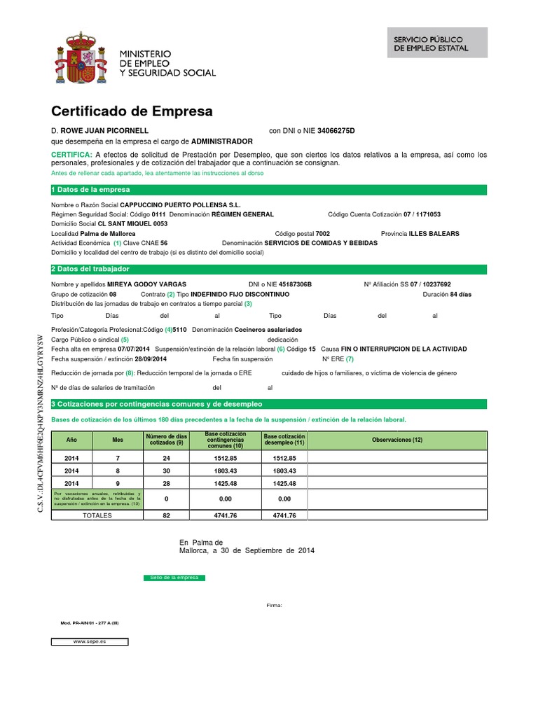 Certificado de Empresa: Certifica | PDF | Empleo | Desempleo