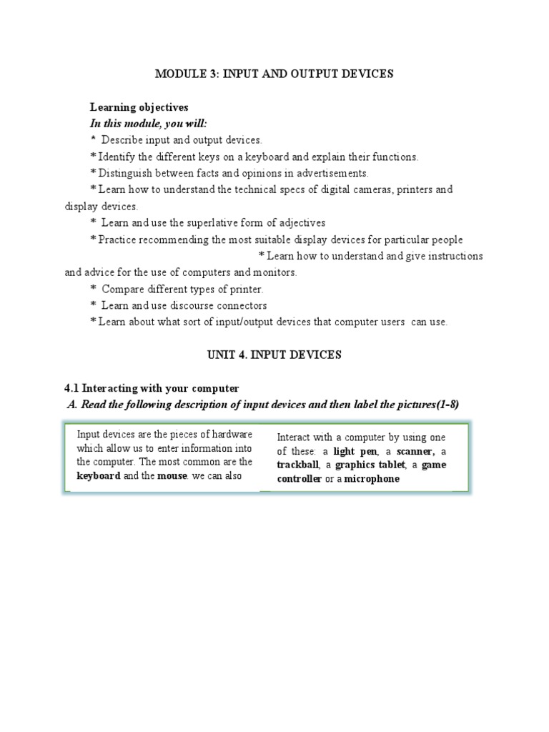 Textbook Unit 4 + 5 | PDF | Computer Monitor | Computer Keyboard