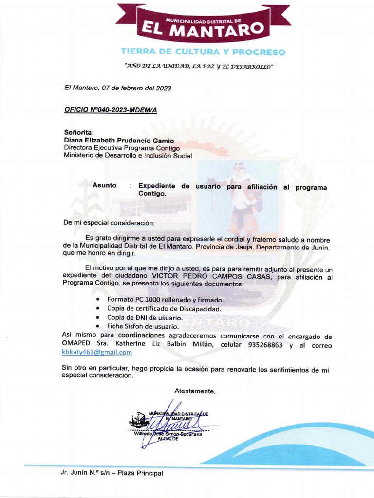 Expediente Programa Contigo | PDF