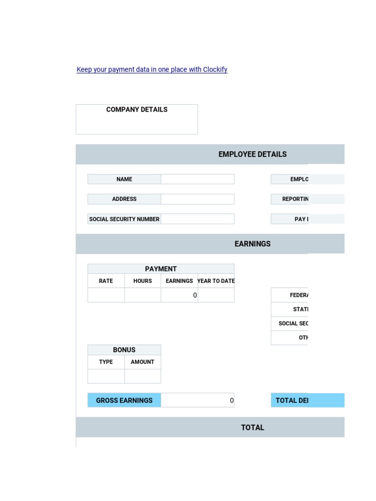 Basic Pay Stub Template With Calculator (Go To File and Make A Copy To ...