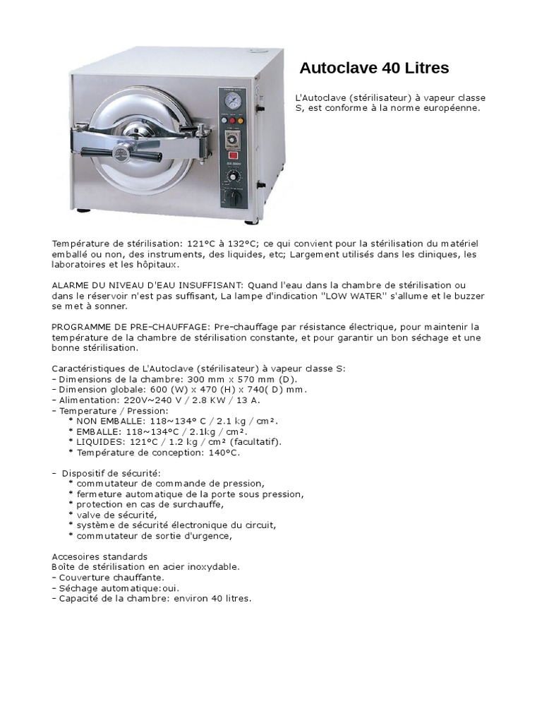 Autoclave | PDF | Stérilisation (microbiologie)