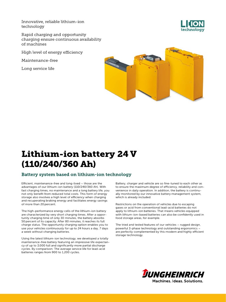 Data Sheet 24 V Batterie Data | PDF | Battery Charger | Rechargeable ...