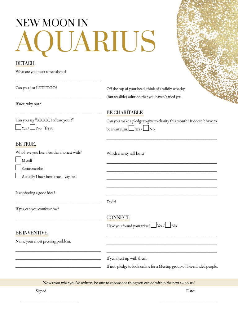 New Moon Reflection and Action Guide | PDF