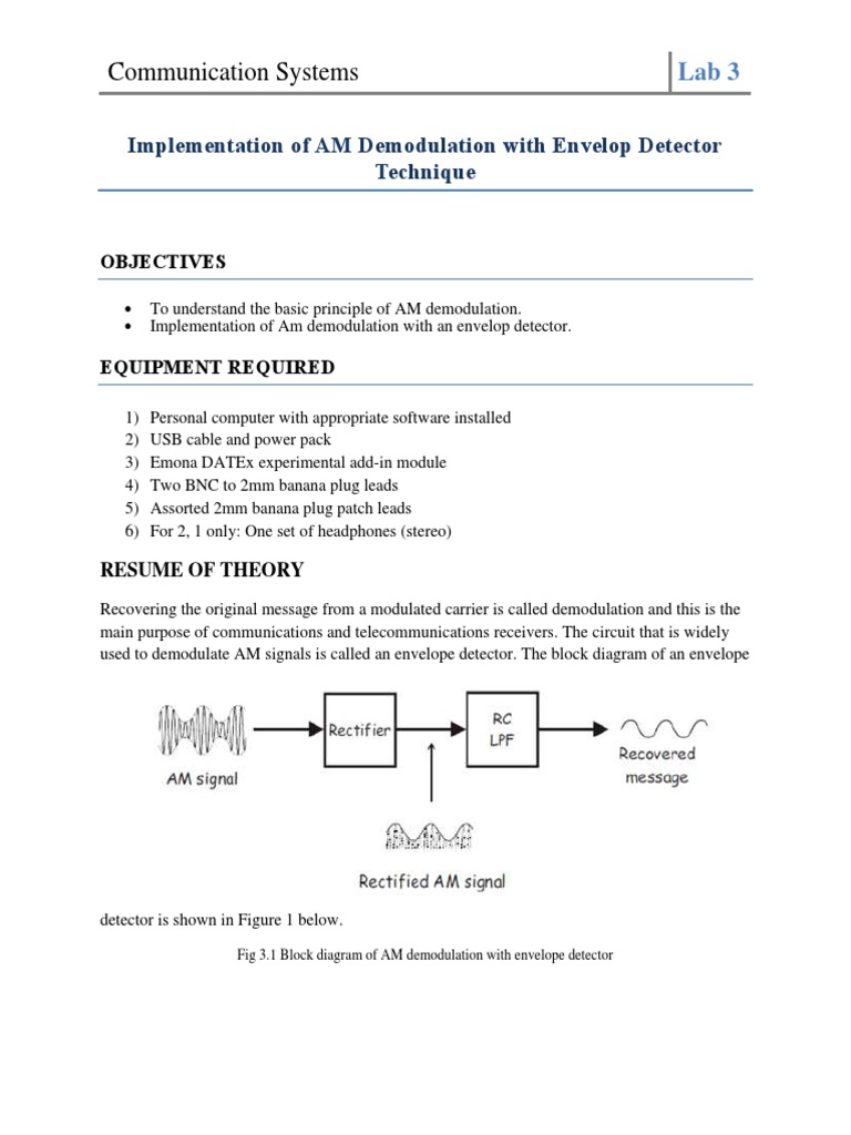 Lab 3 | PDF | Detector (Radio) | Modulation