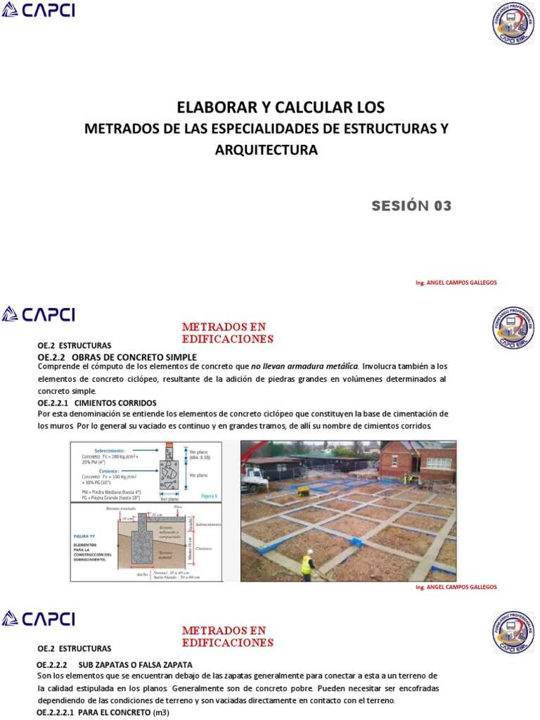 Sesión 3 Concreto Simple-capci | PDF | Fundación (Ingeniería) | Hormigón