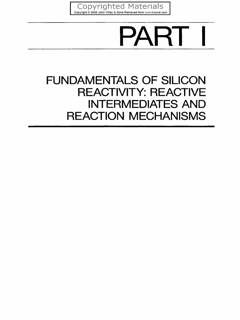 Fundamentals of Silicon Reactivity: Reactive Intermediates and Reaction ...