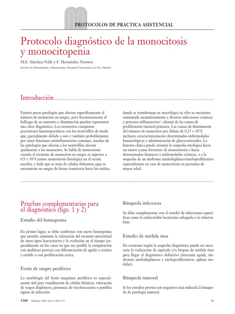 Monocitosis y Monocitopenia | PDF | Leucemia | Cáncer