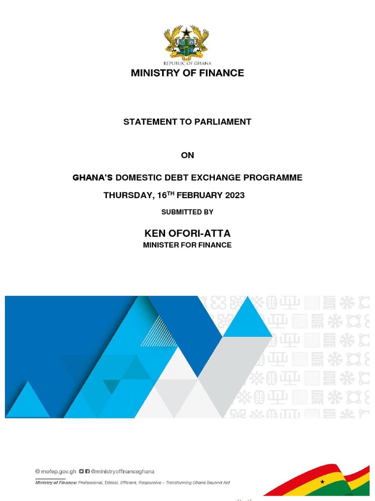 Ken Ofori Atta Finance Statement To Parliament On Domestic Debt ... Ken Ofori Atta Finance Statement To Parliament On Domestic Debt ...