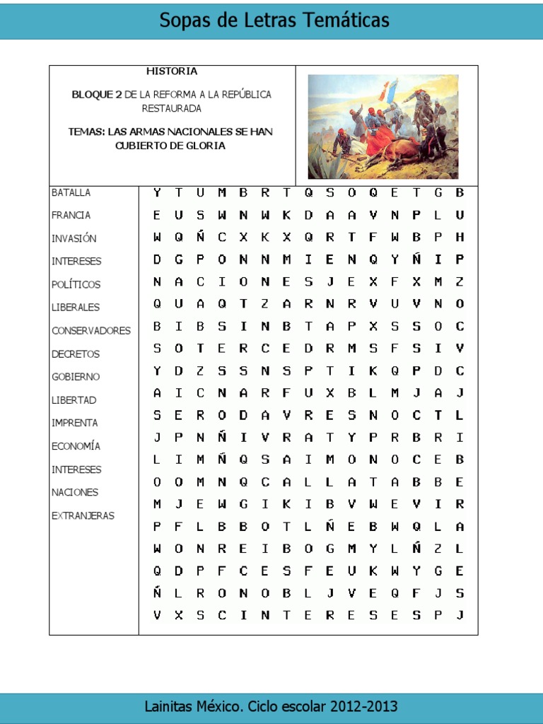 Sopas de Letras: Historia de México | PDF