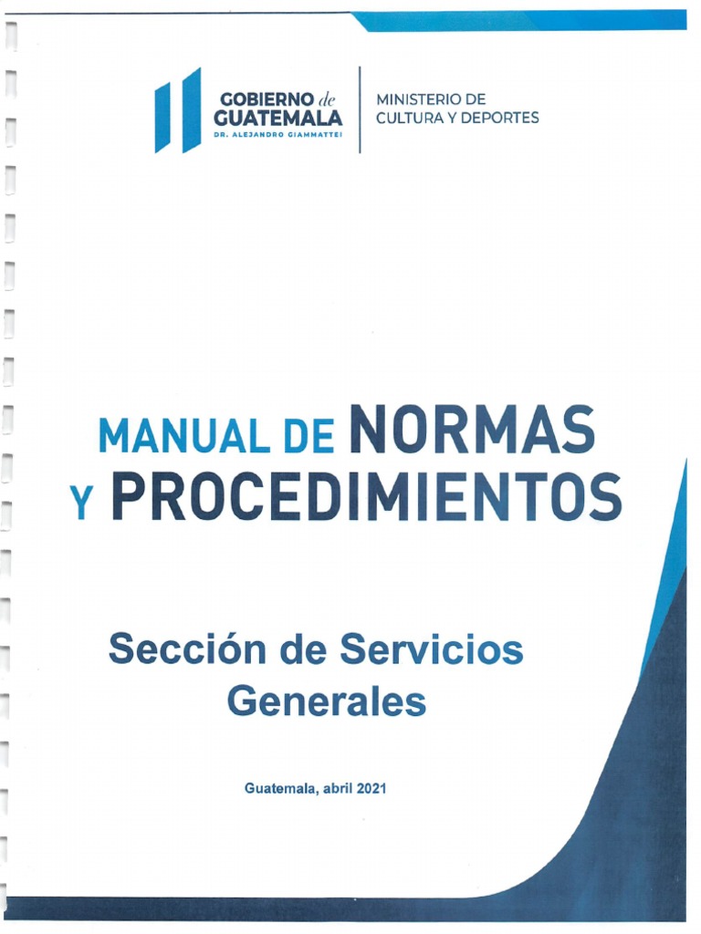 Manual Sección de Servicios Generales | PDF