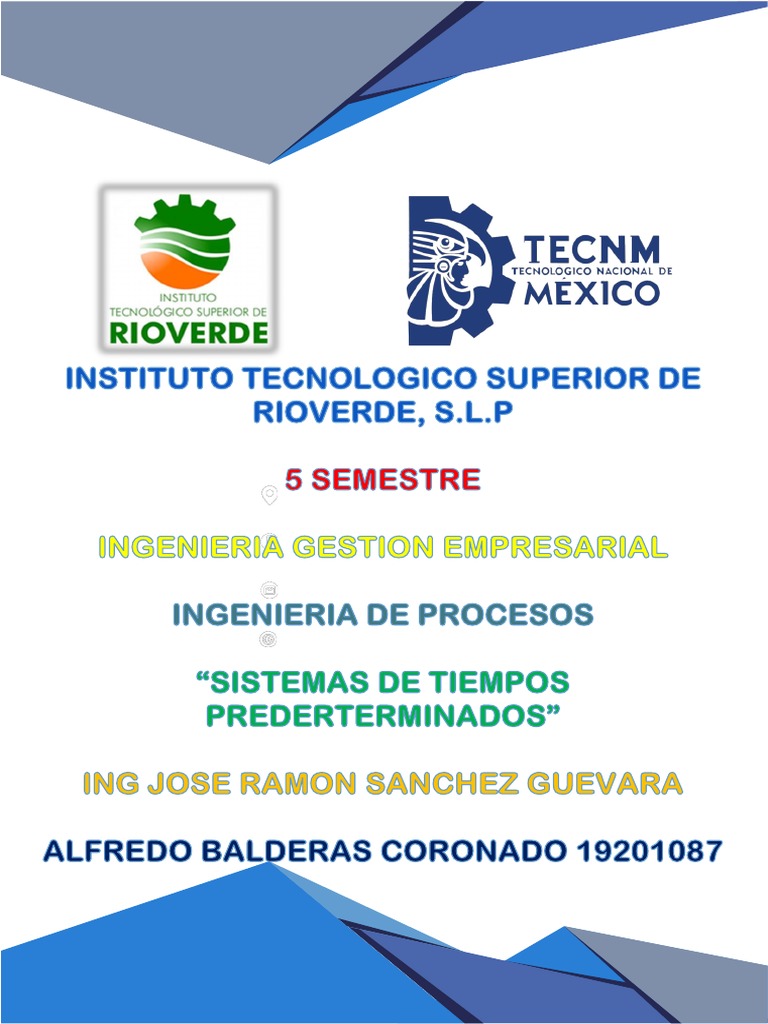 Sistemas De Tiempos Predeterminados Pdf Hora