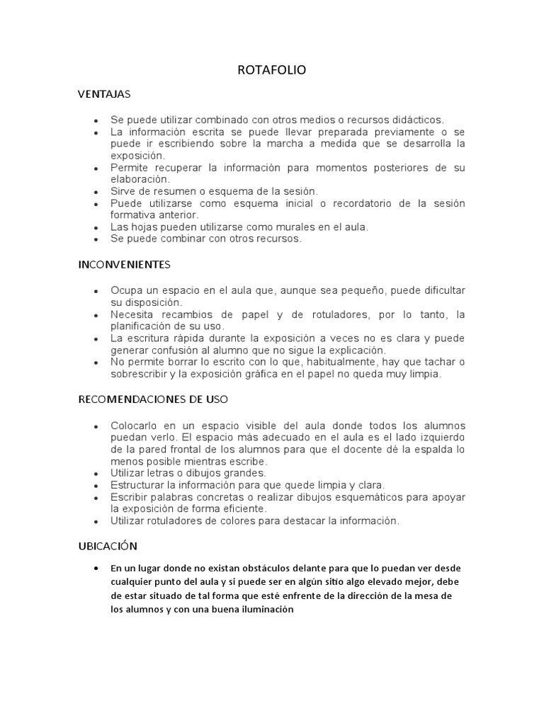 ROTAFOLIO | PDF | Aprendizaje | Salón de clases