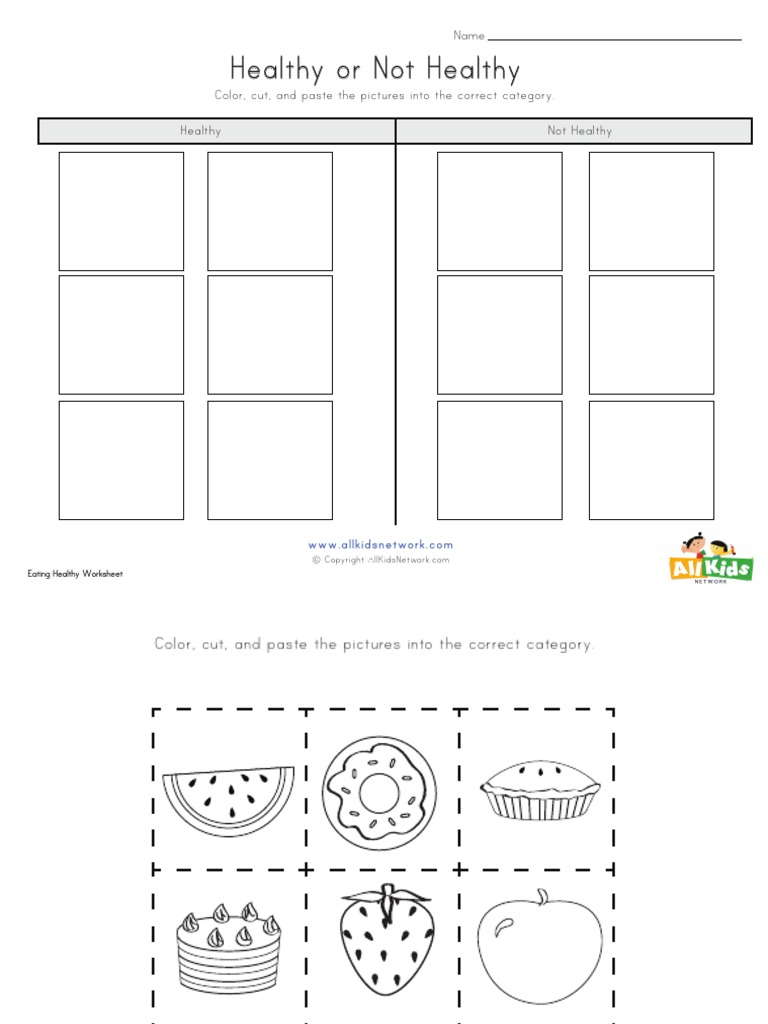 Healthy Foods Cut Paste | PDF