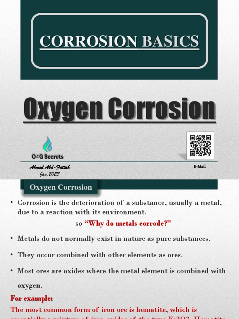 Oxygen Corrosion | PDF | Corrosion | Oxygen