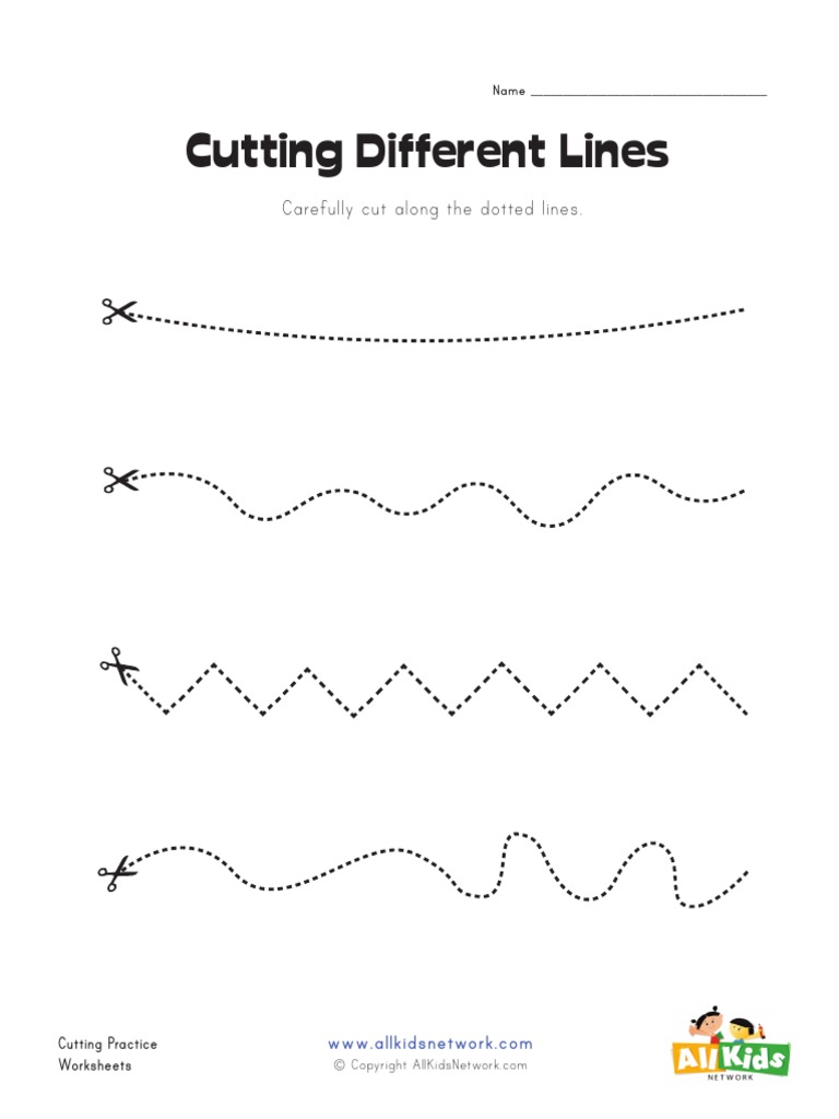 Cutting Practice Worksheet2 | PDF | Art