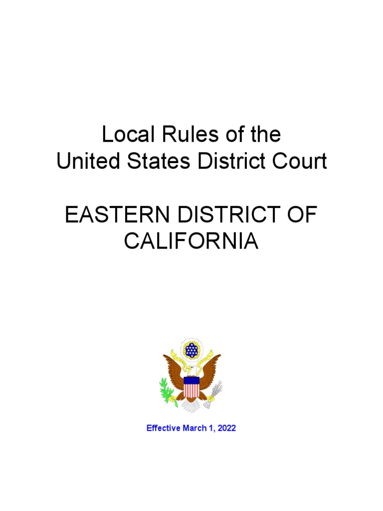 Edca Local Rules Eff 3-1-2022 | PDF | Discovery (Law) | Habeas Corpus ...