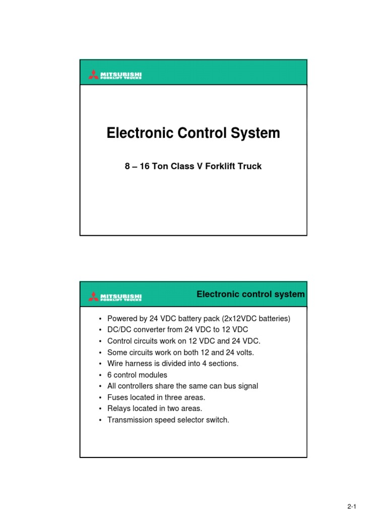Forklift Electronic Control System Guide | PDF | Electrical Connector ...