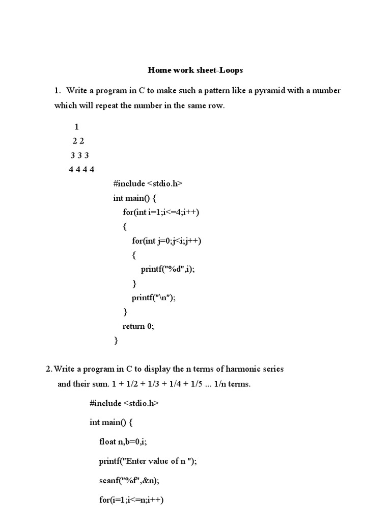 Homework Loops 3 Pdf Computer Programming Computing